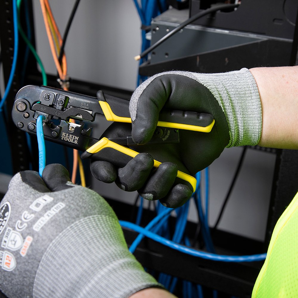 Pinza ponchadora/pelacables/cortacables con matraca para cable de datos ...